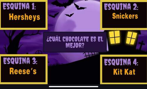 Four Corners Halloween, SPANISH Juego Cuatro Esquinas Día de las Brujas ...