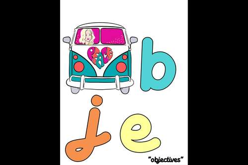 Basic Babes Subject Cards and Objectives by Julia's Colorful Classroom