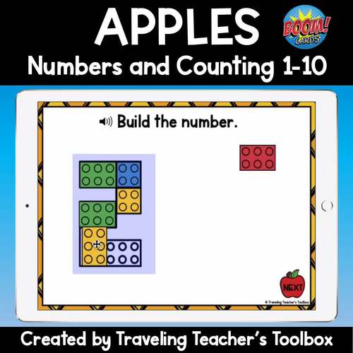 Apples Numbers and Counting 1-10 Boom Cards by Traveling Teacher's Toolbox