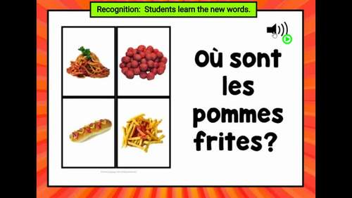 FRENCH FOODS BOOM CARDS SET #1 ⭐ French Flashcards ⭐ French Boom Cards