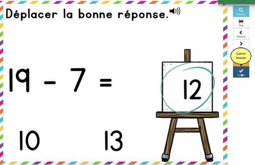 Subtracting to 20 Soustraire de 20 French Digital Boom Cards | TpT
