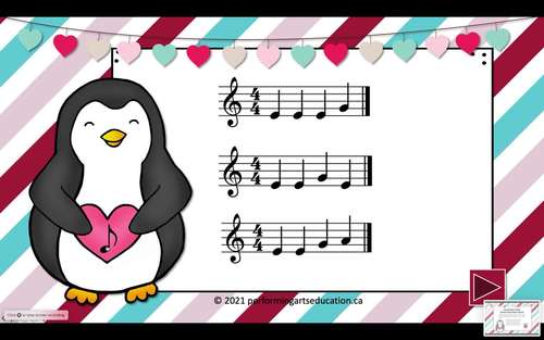 Valentine Music Games - Melody Mi Sol La Powerpoint Game with Sound