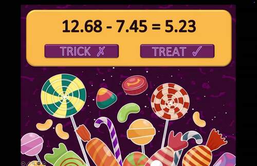 Halloween Subtracting Decimals Review Grade 6 | Trick-or-Treat Digital ...