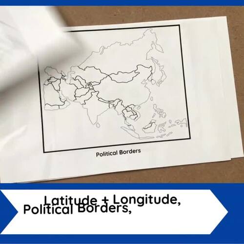 Montessori Geography: Asia Continent Map Building- 3 Map Types- Draw ...