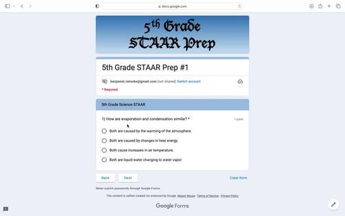 5th Grade Science STAAR Prep Google Forms (Self-Grading) | TPT