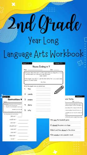 2nd Grade Full Year Language Arts Workbook by Flower Power Teacher