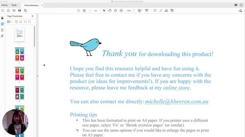 Family members vocabulary cards by Bluwren | TPT