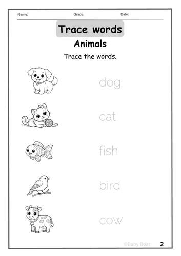 Animals Worksheets | Preschool – Grade 1| No Prep Printables by Baby Boat