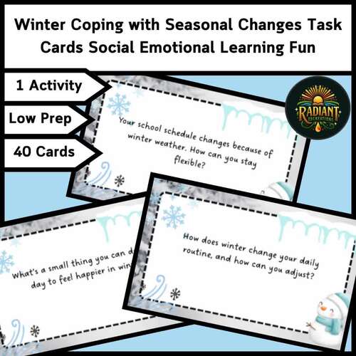 Winter Coping with Seasonal Changes Task Cards Social Emotional ...