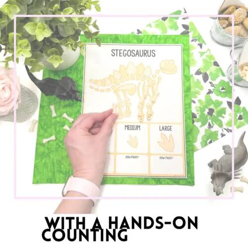 Dinosaur Skeleton Building & Counting Activity - Dinosaur Counting Activity