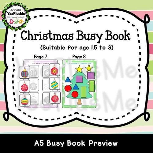 Christmas Theme Busy Book (DIY) by YooPlusMe | TPT
