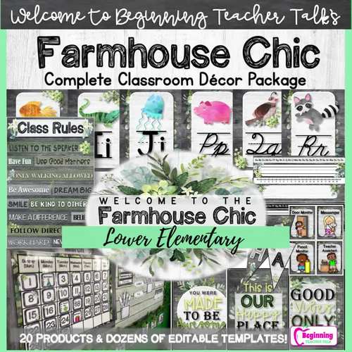 Modern Farmhouse Classroom Decor | Calm Colors Classroom Decor ...