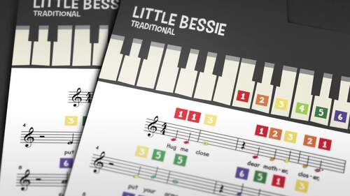 Play "Little Bessie" Children's Song | Piano Sheet Music | Play-by-Numbers