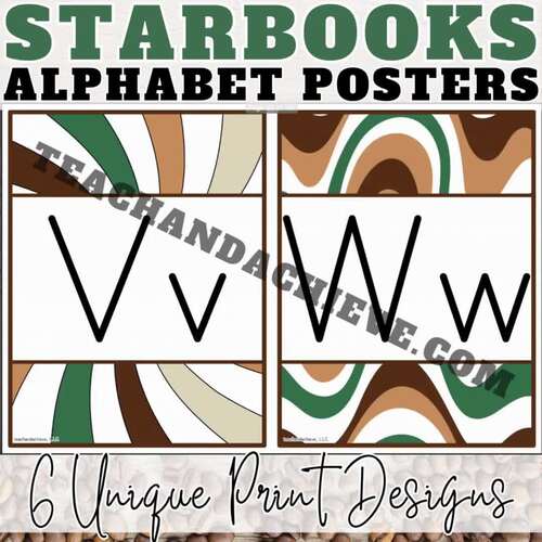 Coffee Alphabet Posters Starbooks, Coffee Shop Classroom Decor, Coffee ...