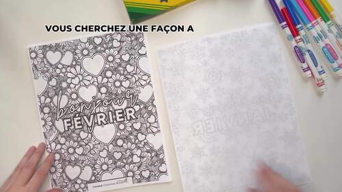 French Hello January Colouring Sheet — Winter Early Finishers Activity