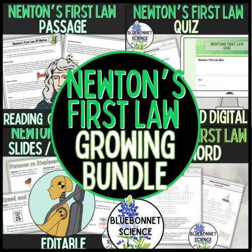Newton's First Law of Inertia Bundle (NEW 2024 TEKS 7.7D) by Bluebonnet ...