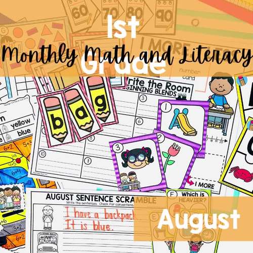 Beginning of the Year First Grade Centers: August Math & ELA Games ...