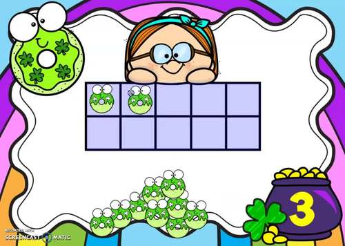 Représente le nombre de St-Patrick 0-10 BOOM CARDS french distance learning