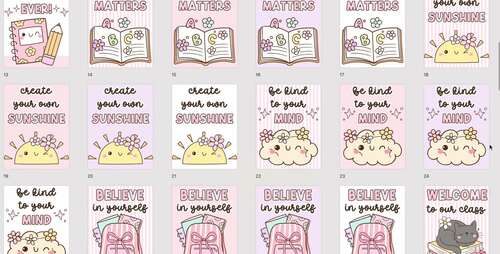 Pink Themed School Posters by Magical Kinders Corner | TPT