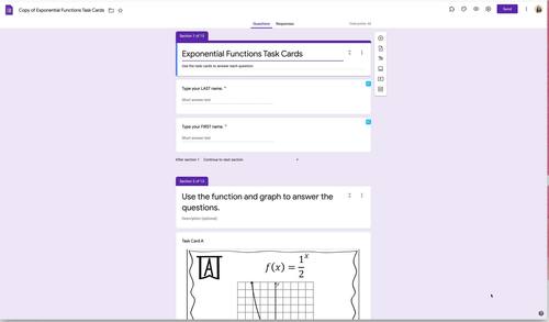 Exponential Functions Digital Task Cards by Lindsay Bowden - Secondary Math