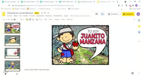 Digital Johnny Appleseed in Spanish | Juanito Manzana | Google Slides