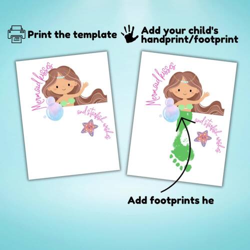 Summer Footprint Mermaid Craft | Under the Sea Craft| Preschool Daycare ...