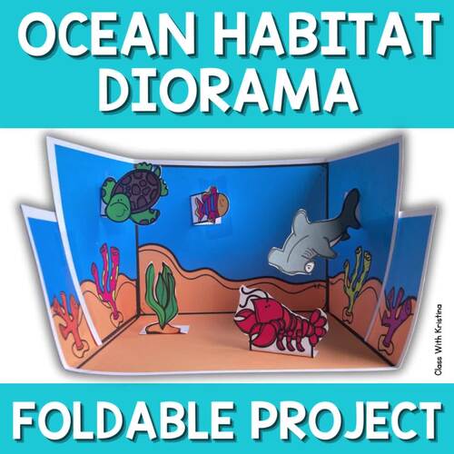Ocean Habitat Diorama Project Printable Craft Foldable Pop Up Activity ...