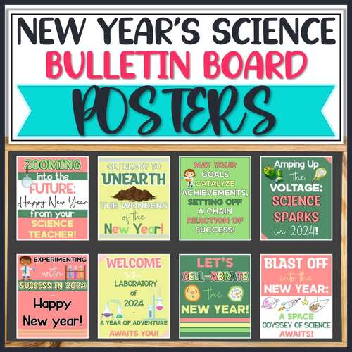 New Year's 2025 Science Bulletin Board Ideas | Classroom Posters | Door ...