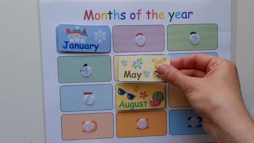 Months of the Year Printable busy book, Kids Calendar, Morning board ...