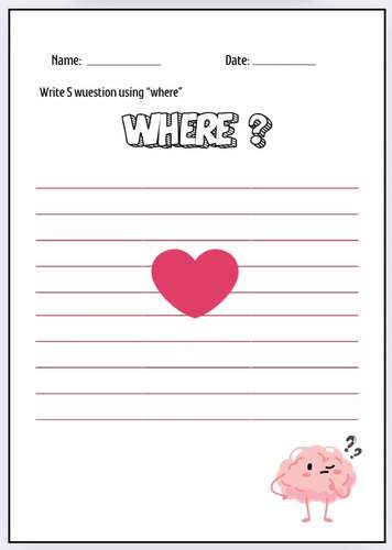 Wh Questions Workbook for young ESL Learners | Writing | Describing ...