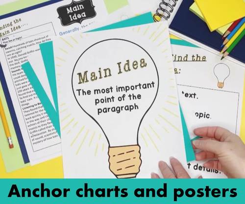 Main Idea Halloween Activity Apple Pumpkin Bats October Fall + Digital ...