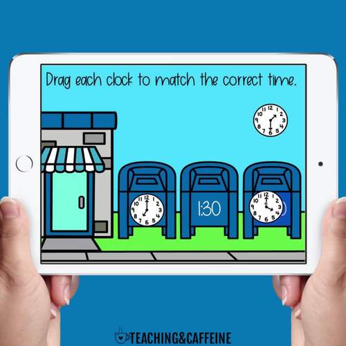 Math Boom Cards™ | Time to the Nearest Hour and Half Hour | Post Office