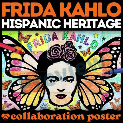 Frida Kahlo Butterfly Wings Hispanic Heritage Collaborative Poster Art ...