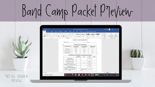 Band Camp Packet by The Complete Music Room | Teachers Pay Teachers