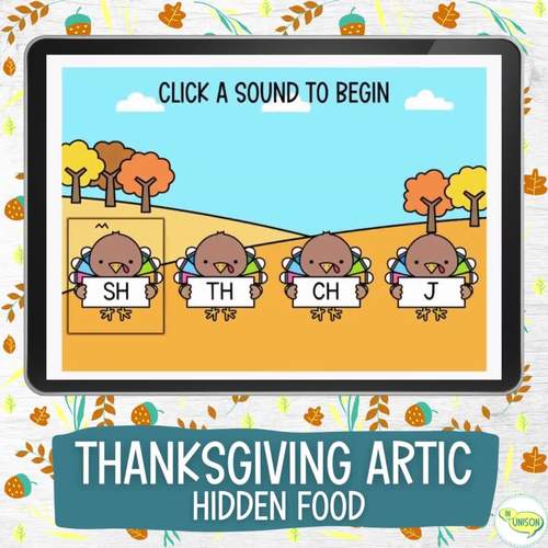 Thanksgiving Articulation Boom Cards™ Find the Hidden Food SH TH CH J