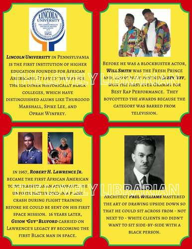 Black History Month Flashcards & Worksheet by The Loveliest Librarian