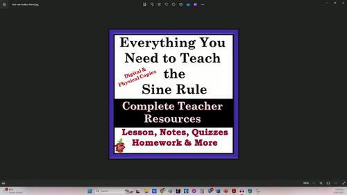 Teach the SINE RULE THE EASY WAY - Lesson, HW, Quiz, Guided Notes More