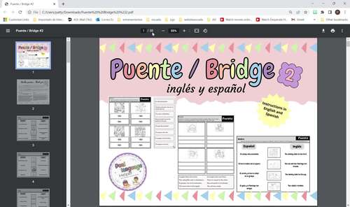 Puente / Bridge #2 by Dual Language Helper Ayudante Bilingue | TPT