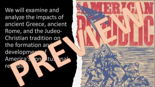 Ancient Greece Rome Judeo-Christian Influences on America SS.7.CG.1.1