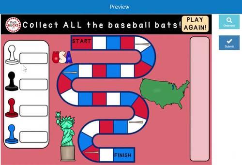 Open-Ended Game Board USA Theme Boom Cards™ | Digital Activity by Math ...
