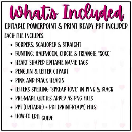 Editable Valentine Bulletin Board Kit | Hearts Classroom & Door Decor