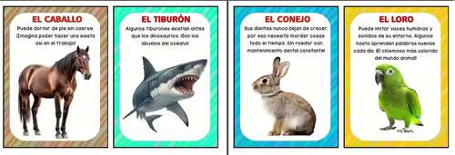 30 Animal Descriptions in Spanish | Flashcards by Editorial Laura Educa