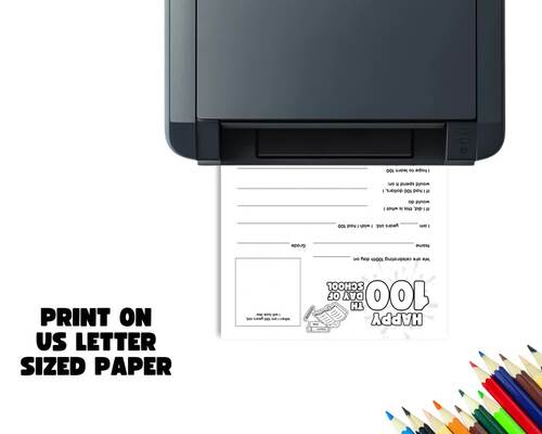 100 Days Of School Activity, Printable Paper Activity 100 Days of School,