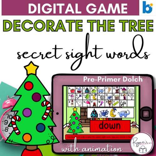 Christmas Sight Words Activity - Pre Primer Dolch Mystery Words Digital ...