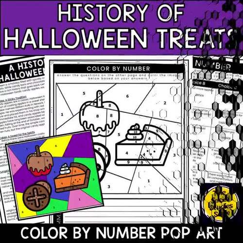 History of Halloween Treats - Reading Comprehension Color By Number ...