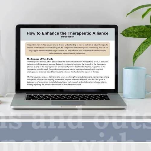 Therapeutic Alliance Guide for Building Rapport with Clients, Cheat Sheet