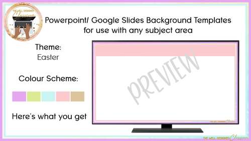 Powerpoint/ Google slides background templates for Easter + BONUS ...