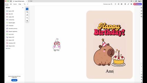 Editable Birthday Card from Teacher to Students and Colleagues