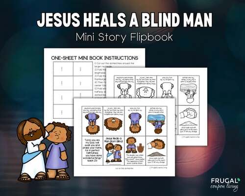 Jesus Heals a Blind Man Crats for Kids, Miracles of Jesus Activity Set