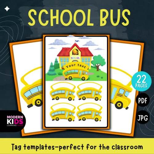 Bus School Tag Templates-Perfect for the Classroom by ModernKids ...